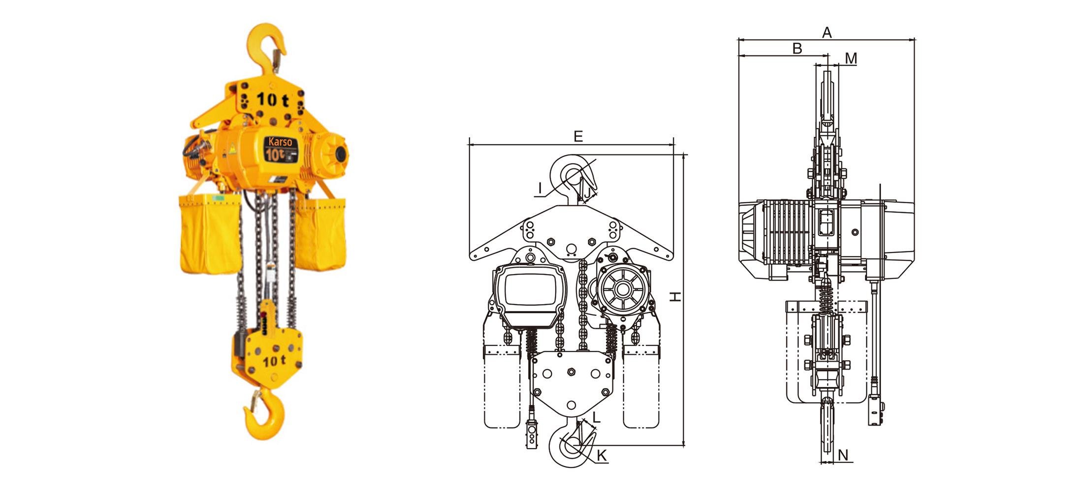 Fixed type electric chain hoist 10T – Karso